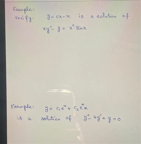 solved example verify y cx−x is a solution of