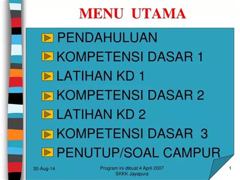 Ppt Menu Utama Powerpoint Presentation Free Download Id3719368