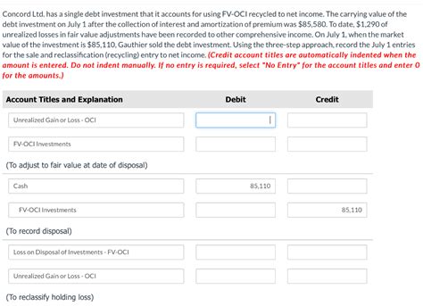Solved Concord Ltd Has A Single Debt Investment That It