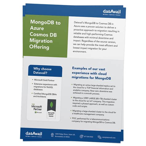 Mongodb To Azure Cosmos Db Migration Support Datavail