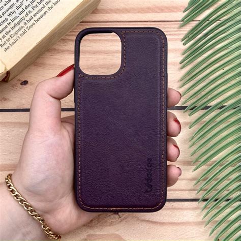 قاب گوشی Iphone 13 Mini آیفون کلاسیک برند Dadoo دادوو چرمی دوخت دار اورجینال رنگ بنفش خاص کد