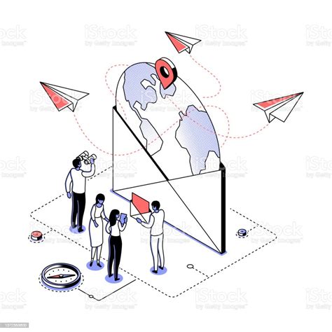 글로벌 비즈니스 모던 라인 이좀트리 디자인 스타일 일러스트레이션 뉴스레터에 대한 스톡 벡터 아트 및 기타 이미지 뉴스레터