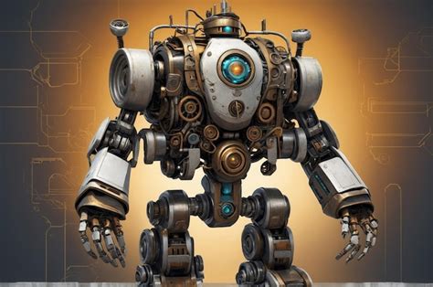 Retro Futuristic Robot With Vintage Design Elements Premium Ai Generated Image