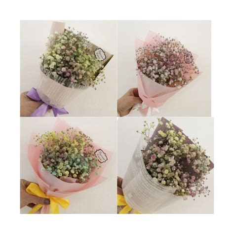 Мини букетики с радужной гипсофилой Флористика Декор Мини