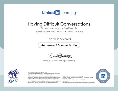 Gus Prakash On Linkedin Certificate Of Completion