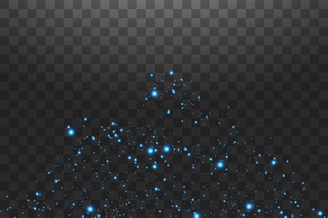 벡터 블루 구름 반짝이 웨이브 추상 일러스트 레이션입니다 투명 한 배경에 격리 된 블루 스타 먼지 흔적 반짝이 입자 매직 컨셉 곡선에 대한 스톡 벡터 아트 및 기타 이미지