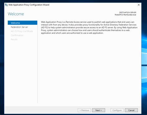 Web Application Proxy In Windows Server Configuration