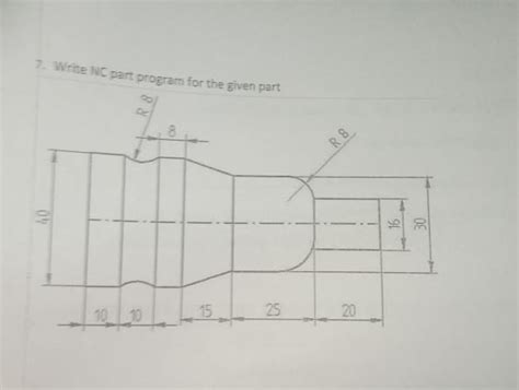 Solved Write Nc Part Program For The Given Part