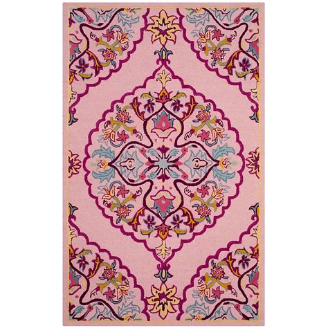Safavieh Bellagio Nijar 5 X 8 Ft Wool Pink Indoor Floralbotanical