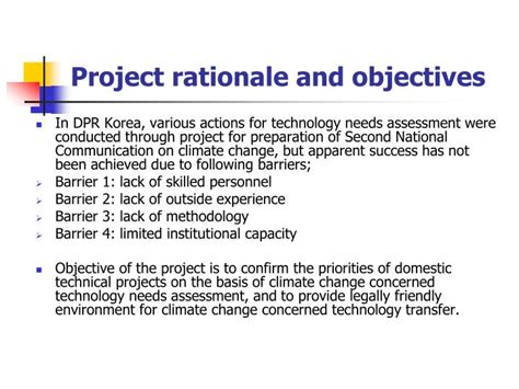 PPT Project Rationale And Objectives PowerPoint Presentation ID