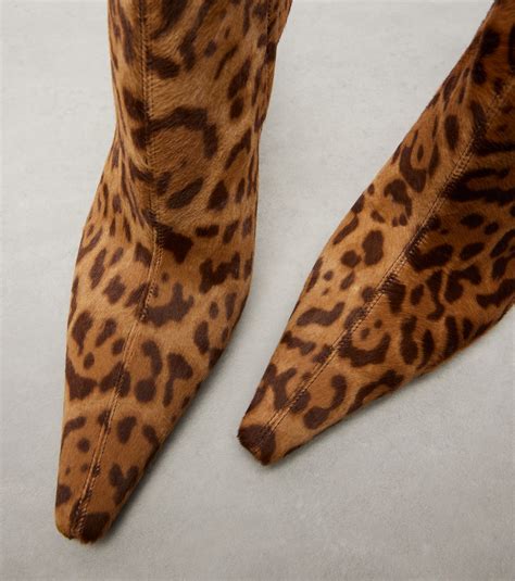 Ashley 75 Calf Hair Ankle Boots In Beige Saint Laurent Mytheresa