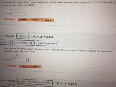 solved determine the point s if any at which the graph of