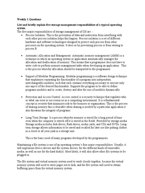 week 1 question operating system pdf computer data storage