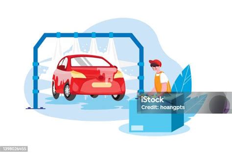 세차 서비스 일러스트 개념 흰색 배경에 고립 된 평면 그림 기계공에 대한 스톡 벡터 아트 및 기타 이미지 기계공 기술자 미국 Istock