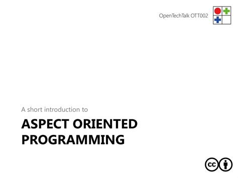 Pdf A Short Introduction To Aspect Oriented Programming€¦ · Single Responsibility Principle An