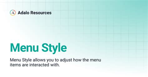 Menu Style Adalo Resources