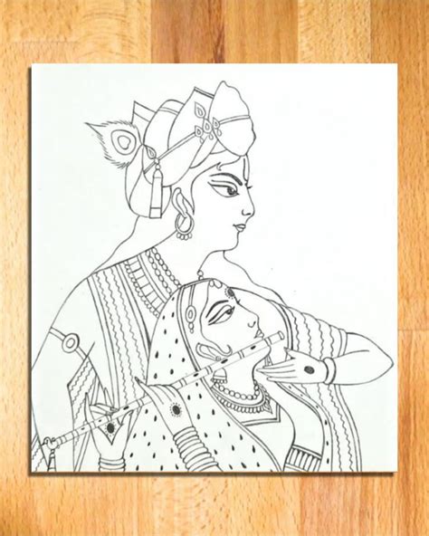 How To Draw Lord Krishna With Radha Step By Step Lord Krishna Thakur Drawing In