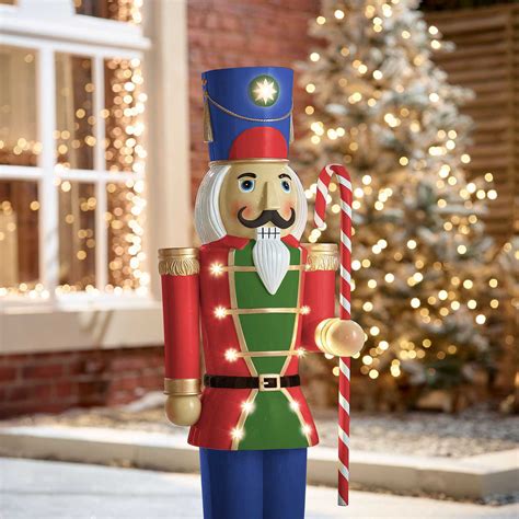 Noel The 3ft Red Giant Nutcracker With Candy Cane Light Up Indoor Or Southwood Christmas Shop