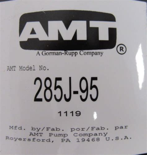 New Amt 285j 95 Self Priming Pump 1hp 208 230460v P63gss 4978 285j95