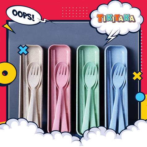 Portable Solid Color Tableware Suit Reusable Eco Friendly Tableware