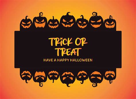Halloween Trick Or Treat Banner Template With Pumpkin Faces Vector Design Template 13191829