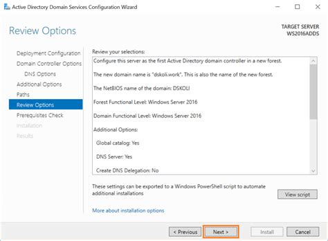 promote windows server 2016 to a domain controller active directory