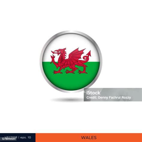웨일즈 라운드 플래그 벡터 스톡 일러스트 디자인 템플릿 기에 대한 스톡 벡터 아트 및 기타 이미지 기 반짝이는 웨일스