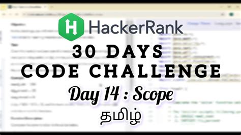 hackerrank day 14 scope java tamil youtube