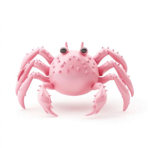 Adorable Pink Cartoon Crab 3d Render Stock Illustration Illustration