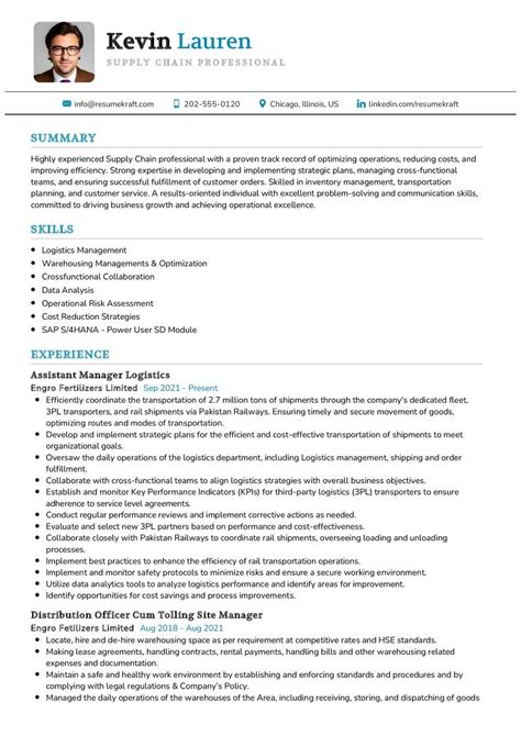 Supply Chain Professional Cv Example In 2026 Resumekraft