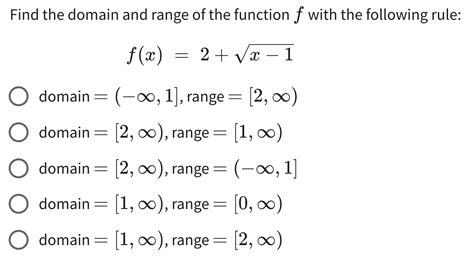 Solved Find The Domain And Range Of The Function F ﻿with The