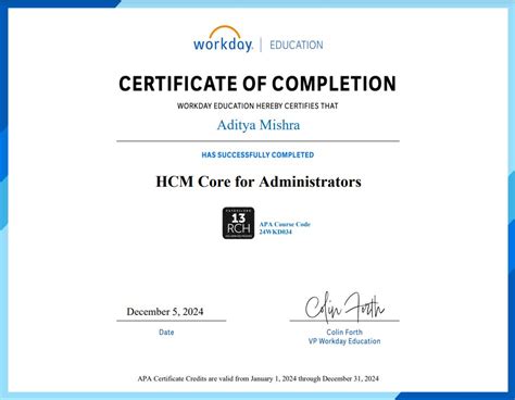 Aditya Mishra On Linkedin Workday Workdayhcm Certification Hrtech Continuouslearning…