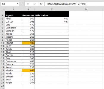 How To Retrieve Every Nth Value In A Range In Excel