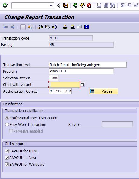 Solved How To Set A Mi31 Transaction Variant As Default F Sap