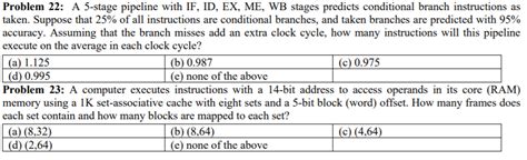 Solved Problem 22 A 5 Stage Pipeline With IF ID EX ME Chegg Com