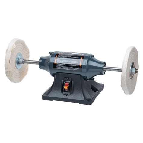 Powertec Bf800 Slow Speed And Long Shift Bench Buffer Polisher With Buffing Wheels 8 Inch
