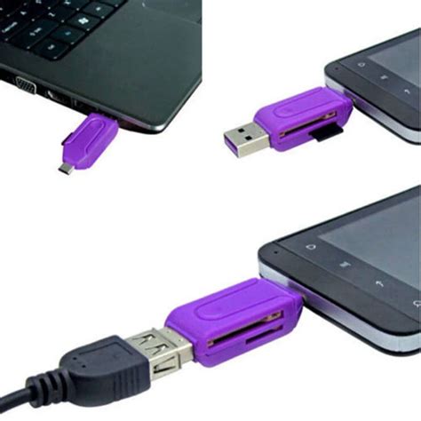 Micro USB OTG To USB 2 0 Adapter SD Micro SD Card Reader For Smartphones PC Sim Cards