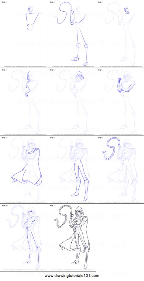 How To Draw Helia From Winx Club Winx Club Step By Step