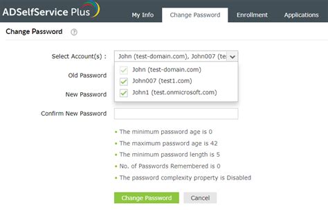 Active Directory Change Password ADSelfService Plus User Guide