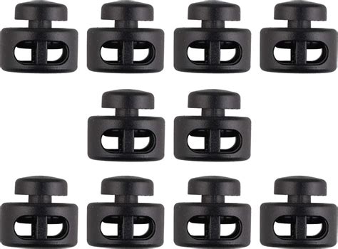 10pcs Plastic Dual Hole Cord Lock Spring Cord Locks End Toggle Stoppers Spring Loaded Fastener