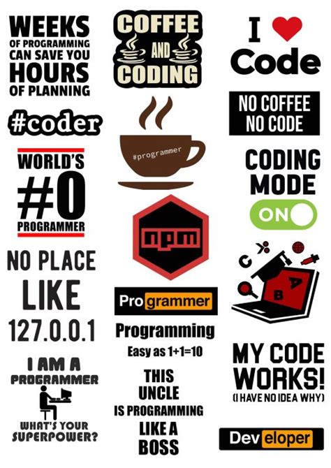 Pack Of 4 Sheets Programming Aesthetic Coding Social Media Stickers