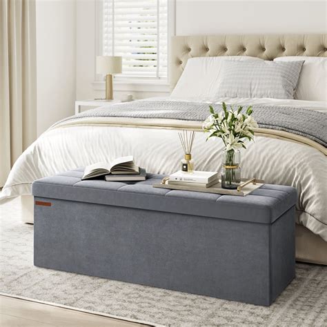 Free Shipping Songmics 43 Storage Ottoman Bench Folding Ottoman