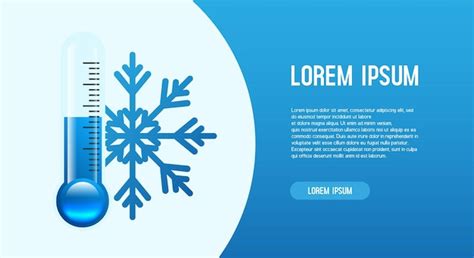 Premium Vector Low Temperature Vector Banner Thermometer Snowflake And Inscription