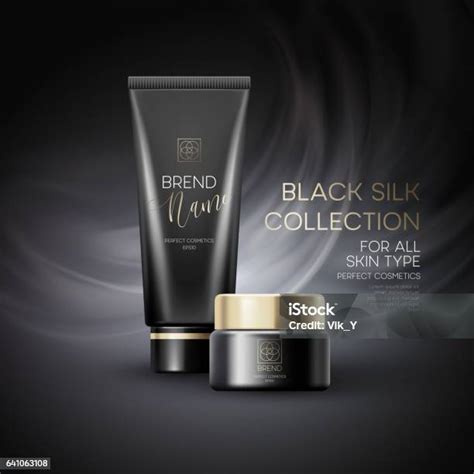 검은 배경에 화장품 제품 광고 디자인 벡터 일러스트 레이 션 메이크업 화장품에 대한 스톡 벡터 아트 및 기타 이미지 메이크업 화장품 검은색 0명 Istock