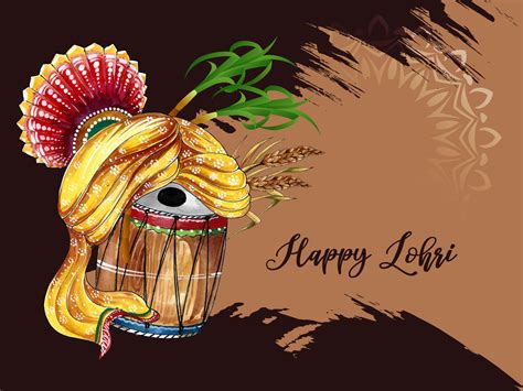 Beautiful Happy Lohri Indian Traditional Festival Background Design