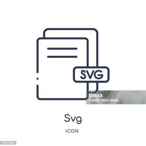 파일 형식 개요 컬렉션에서 선형 Svg 아이콘입니다 얇은 라인 Svg 벡터 흰색 배경에 고립입니다 Svg 유행 그림 0명에 대한