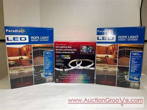 Lot Of 3 Unused Led Lights Two Boxes Of Paradise Indoor Outdoor Rope Lights White Lights Each