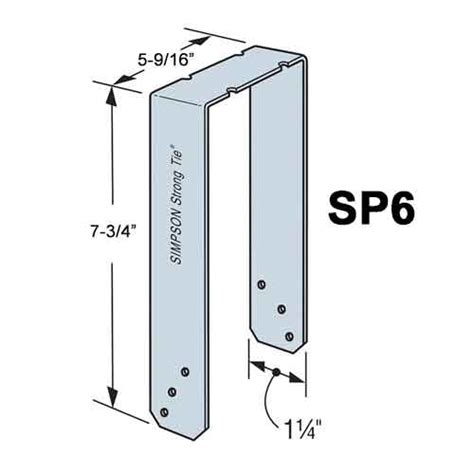Simpson Strong Tie Sp6 U Shaped Stud Plate Tie