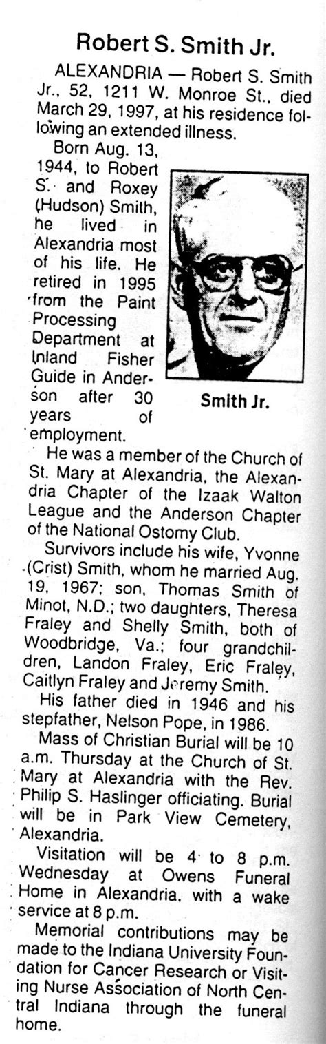 Robert Silvey Smith Jr 1944 1997 Find A Grave Memorial
