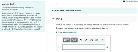 Solved To Practice Problem Solving Strategy Inductors Chegg Com